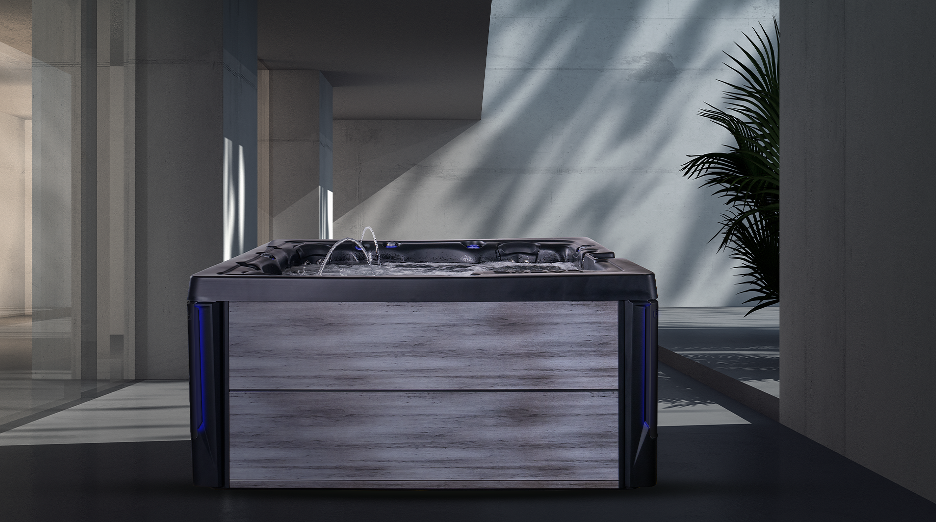 Modèle de spa Sirius Black Edition |5 sièges |58 jets |Fabriqué au Québec